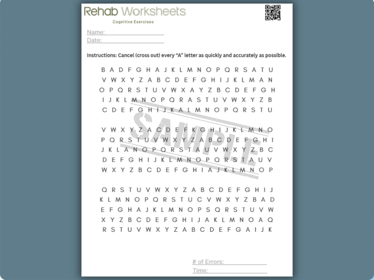 Letter Cancellation Worksheets (30 Pages) - Attention – Rehab Worksheets