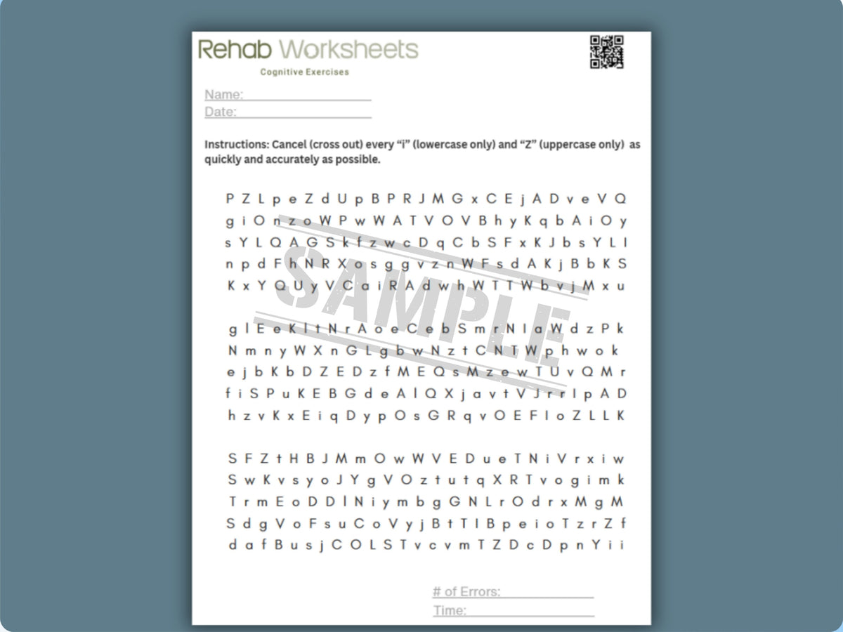 Letter Cancellation Worksheets (30 Pages) - Attention – Rehab Worksheets